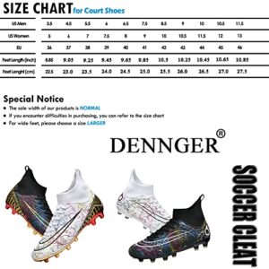 Dennger Men’s Soccer Cleats Football Boots Professional Training Turf Mens Womens Outdoor Indoor Sports Athletic Big Kids Sneaker Shoes