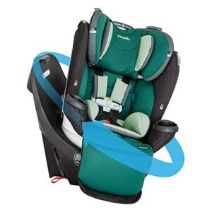 evenflo gold revolve360 extend all-in-one rotational car seat with green & gentle fabric (emerald green)