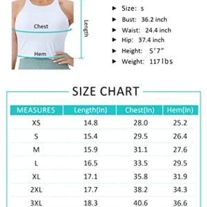 THE GYM PEOPLE Women's Cross Back Sports Bra Halter Neck Workout Crop Tank Tops with Removable Pads White