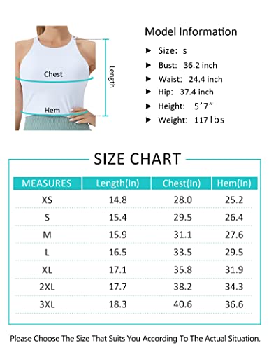 THE GYM PEOPLE Women's Cross Back Sports Bra Halter Neck Workout Crop Tank Tops with Removable Pads White