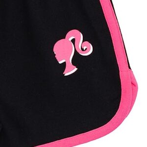 Barbie Big Girls T-Shirt and Dolphin Active Shorts Outfit Set Pink/Black 10-12