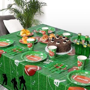 DECORLIFE 3 Pack Football Tablecloths, 108 x 54 Inch Football Themed Table Covers Football Party Decorations