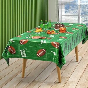 DECORLIFE 3 Pack Football Tablecloths, 108 x 54 Inch Football Themed Table Covers Football Party Decorations