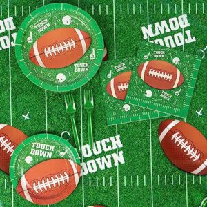 DECORLIFE 3 Pack Football Tablecloths, 108 x 54 Inch Football Themed Table Covers Football Party Decorations