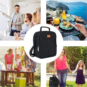 Lunch Box for Men Women Adult, Insulated Leakproof Small Lunch Bag, Reusable Portable Lunchbox for Office Work Picnic, Black