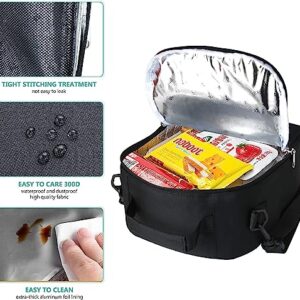 Lunch Box for Men Women Adult, Insulated Leakproof Small Lunch Bag, Reusable Portable Lunchbox for Office Work Picnic, Black