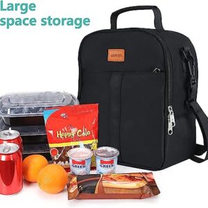 Lunch Box for Men Women Adult, Insulated Leakproof Small Lunch Bag, Reusable Portable Lunchbox for Office Work Picnic, Black