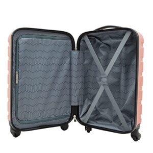 Travelers Club Harper Luggage, Rose Gold, 20-Inch Carry-On