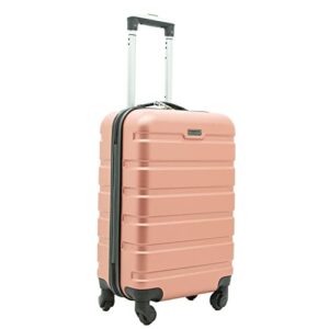 Travelers Club Harper Luggage, Rose Gold, 20-Inch Carry-On