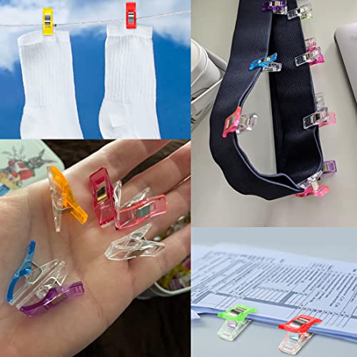 GMMA 50 Pcs Sewing Clips for Fabric Acrylic Multifunctional Quilting Clips，Quilting Supplies, Sewing Accessories and Supplies