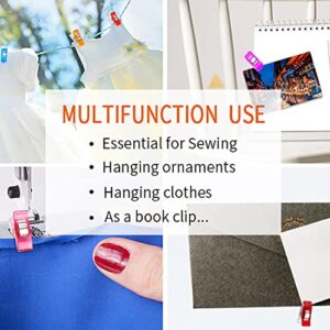 GMMA 50 Pcs Sewing Clips for Fabric Acrylic Multifunctional Quilting Clips，Quilting Supplies, Sewing Accessories and Supplies