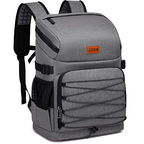 Backpack Cooler for Women, Small Soft Side Beach Back Pack Coolers 25 Cans Waterproof Cooler Backpack Insulated Leak-Proof for Hiking Kayaking Picnic (Gray)