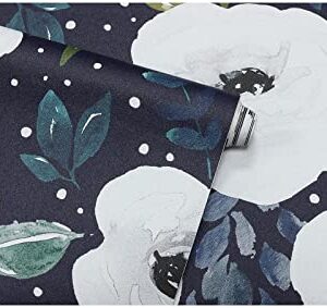 HAOKHOME 93245-3 Peel and Stick Floral Wallpaper Home Decor Removable Navy/White/Blue Vinyl Self Adhesive Mural 17.7in x 9.8ft