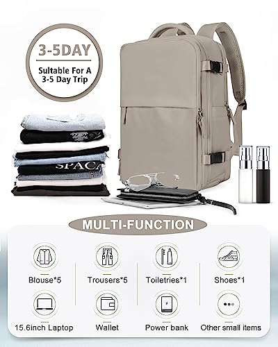 bergsalz Brown Travel Backpack Essentials For Women Men Airline Approved Personal Item Travel Bag Carry On Bag Gym Waterproof Backpack Purse  College Laptop Bag