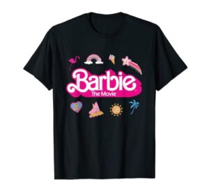 barbie the movie - movie logo icons t-shirt