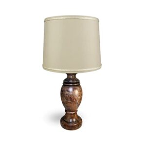 royal designs, inc. mini natural stone alabaster lamp, round base with drum shade, lal-5005cr-641ut-bg, crackle