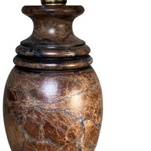 Royal Designs, Inc. Mini Natural Stone Alabaster Lamp, Round Base with Drum Shade, LAL-5005CR-641UT-BG, Crackle