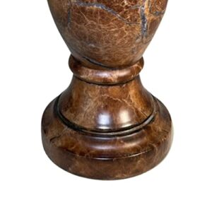 Royal Designs, Inc. Mini Natural Stone Alabaster Lamp, Round Base with Drum Shade, LAL-5005CR-641UT-BG, Crackle