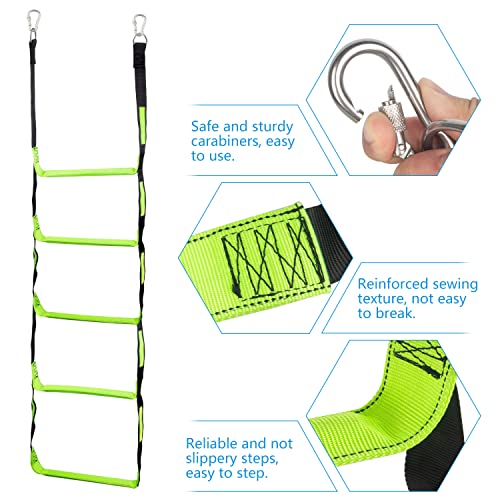 Itayak Boat Rope Ladder, 5 Step Boat Ladder, Foldable Assist Boarding Outdoor Climbing Rope Ladder for Inflatable Boat, Pontoon Boat, Sailboat, Kayak, Motorboat, Canoeing