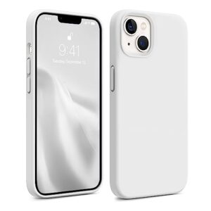 aotesier designed for iphone 13 case, [silicone ultra slim thin series], full body shockproof protective phone case with soft anti-scratch microfiber lining cover iphone 13, 6.1 inch, white