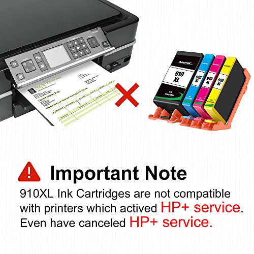 910XL Ink Cartridges Combo Pack Replacement for HP Ink 910 XL Compatible with OfficeJet Pro 8020 8025 8028 8035 8030 8010 8015 8018 8022 Printer (1 Black,1 Cyan,1 Magenta,1 Yellow)