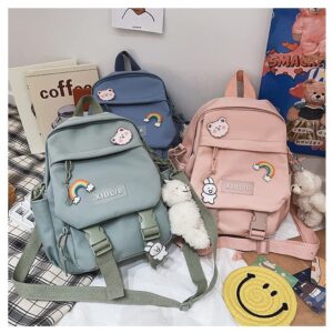 SUEBEKUE Cute Mini Backpacks with Kawaii Accessories,Small Travel Bag Shoulder Bag with Many Pockets,Aesthetic Small Backpack Teen Girls Women for Camping,Green