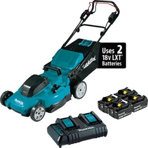 makita xml14ct1 36v (18v x2) lxt® 19" self-propelled lawn mower kit with 4 batteries (5.0ah)