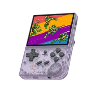 anbernic rg35xx retro handheld game console - dual system linux + garlic os- 64gb tf card 6831 built in arcade games - handheld emulator - 3.5 ips oca screen 2600 mah battery. plug & play video games