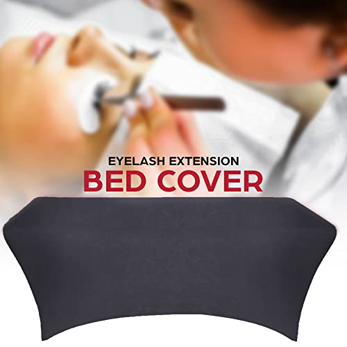 Velvet Stretchy Massage Bed Table Sheet Cover for Lash Bed or Massage Table with Pocket and Cut-Out for Leg RooM (Dark Gray Velvet)