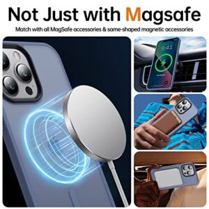 Maozis Strong Magnetic Designed for iPhone 13 Pro Max Case [Compatible with Magsafe][Military Grade Drop Protection] Protective Shockproof Translucent Matte Slim Phone Case for iPhone 13 Pro Max, Blue