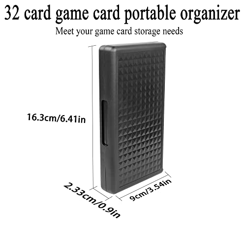 QIANRENON 32 in 1 Game Card Storage Case Memory Card Holder Case, Holds (30 DSI/DSXL/3DS Card + 2 SD Card + 2 FT Phone Card + 2 DSI/DSXL/3DS styluse), for NDS Card, 3DS Card, Black