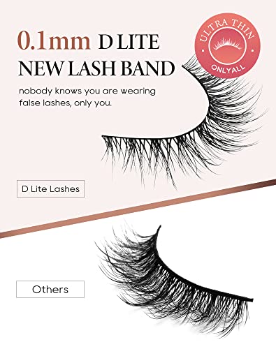 Onlyall Natural Lashes Wispy Lashes Natural Look False Eyelashes Natural Flared Eyelashes False Eye Lashes Soft Fluffy Lashes 7 Pairs D1