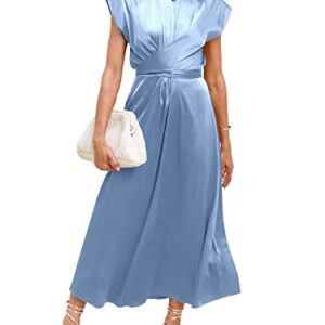 ANRABESS Women's 2023 Formal Dress for Women Summer Maxi Elegant Satin Cocktail Dress Sleeveless Wrap A-Line Flowy Midi Wedding Guest Silk Semi Formal Dress 916qianlan-L