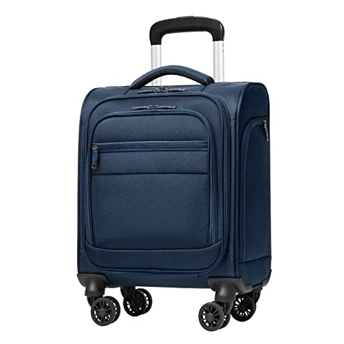 Coolife Underseat Carry On Luggage Suitcase Softside Lightweight Rolling Travel Bag Spinner Suitcase Compact Upright 4 Dual Wheel Bag