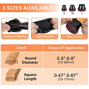 2023 New Chair Leg Floor Protector Chair Sliders Floor Protector Rubber Chair Leg Protectors for Hardwood Floors Felt Furniture Pads Silicone Caps 16Pack Black Extra Small (Fit:0.5"-0.7")