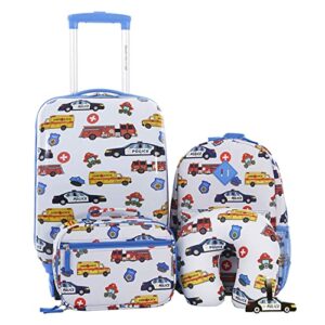 travelers club 5 piece kids' luggage set, first responders