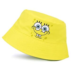 SpongeBob SquarePants Reversible Bucket Hat Kids | Girls Boys Yellow Spongebob and Patrick Coral Character Sun Hat