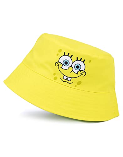 SpongeBob SquarePants Reversible Bucket Hat Kids | Girls Boys Yellow Spongebob and Patrick Coral Character Sun Hat