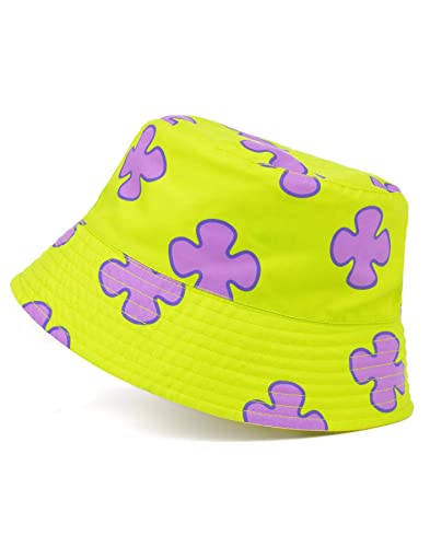 SpongeBob SquarePants Reversible Bucket Hat Kids | Girls Boys Yellow Spongebob and Patrick Coral Character Sun Hat