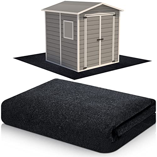 Haull 8.2 x 8.2 ft Outdoor Storage Shed Floor Mat Waterproof Outdoor Carport Mat Thickened Soft Patio Furniture Mat Washable with Non Slip Backing, Storage Shed Not Included