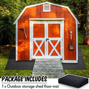 Haull 8.2 x 8.2 ft Outdoor Storage Shed Floor Mat Waterproof Outdoor Carport Mat Thickened Soft Patio Furniture Mat Washable with Non Slip Backing, Storage Shed Not Included