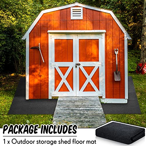 Haull 8.2 x 8.2 ft Outdoor Storage Shed Floor Mat Waterproof Outdoor Carport Mat Thickened Soft Patio Furniture Mat Washable with Non Slip Backing, Storage Shed Not Included