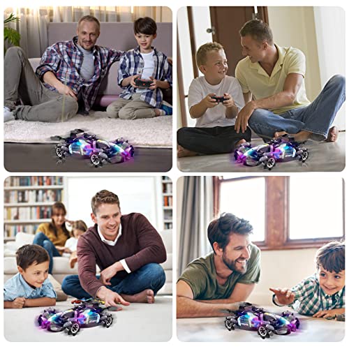 VanSmaGo Remote Control Car, 1:12 Scale 4WD F1 Race Car, 2.4GHz RC Stunt Drift Cars Toy with Gesture Sensing,360° Rotation, Lights, Music & Steam Spray, for Kids Age 6-12 Year Old