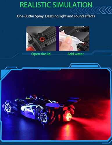 VanSmaGo Remote Control Car, 1:12 Scale 4WD F1 Race Car, 2.4GHz RC Stunt Drift Cars Toy with Gesture Sensing,360° Rotation, Lights, Music & Steam Spray, for Kids Age 6-12 Year Old