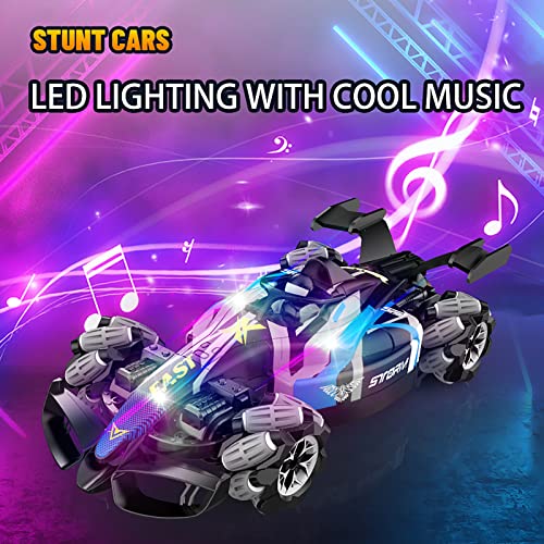 VanSmaGo Remote Control Car, 1:12 Scale 4WD F1 Race Car, 2.4GHz RC Stunt Drift Cars Toy with Gesture Sensing,360° Rotation, Lights, Music & Steam Spray, for Kids Age 6-12 Year Old