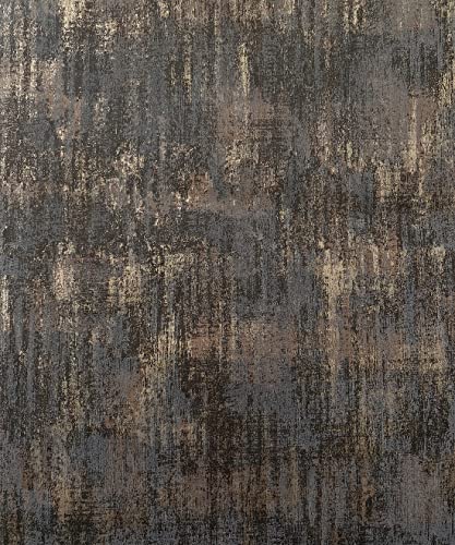 AMINAH DECO Charcoal Gold Classic Distressed Metallic Wallpaper Peel and Stick Wall Paper Texture Self Adhesive Cotact Wall Paper,20.5 in.W X 236.0 in. L