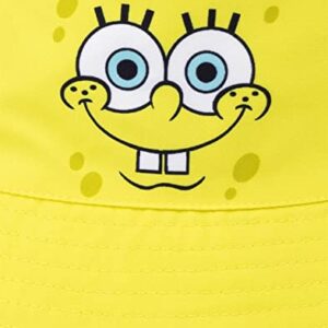 SpongeBob SquarePants Reversible Bucket Hat Adults Unisex | Mens Womens Yellow Spongebob and Patrick Coral Character Sun Hat