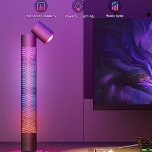 Howdot Smart Table Lamp, 600LM Dimmable Reading Lamp with Induction Switch, Adjustable RGB Lamp with Music Sync, APP Control, Works with Alexa Google, Ambient Lighting for Gaming, Living, Bed Room