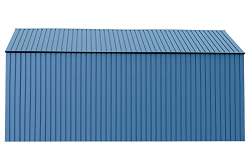 Arrow Shed Elite 12' x 16' Outdoor Lockable Gable Roof Steel Storage Shed Building, Blue Grey