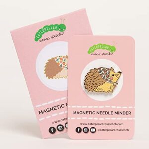 needle minder - hedgehog for cross stitch, sewing, embroidery and needlework accessories, enamel and magnetic